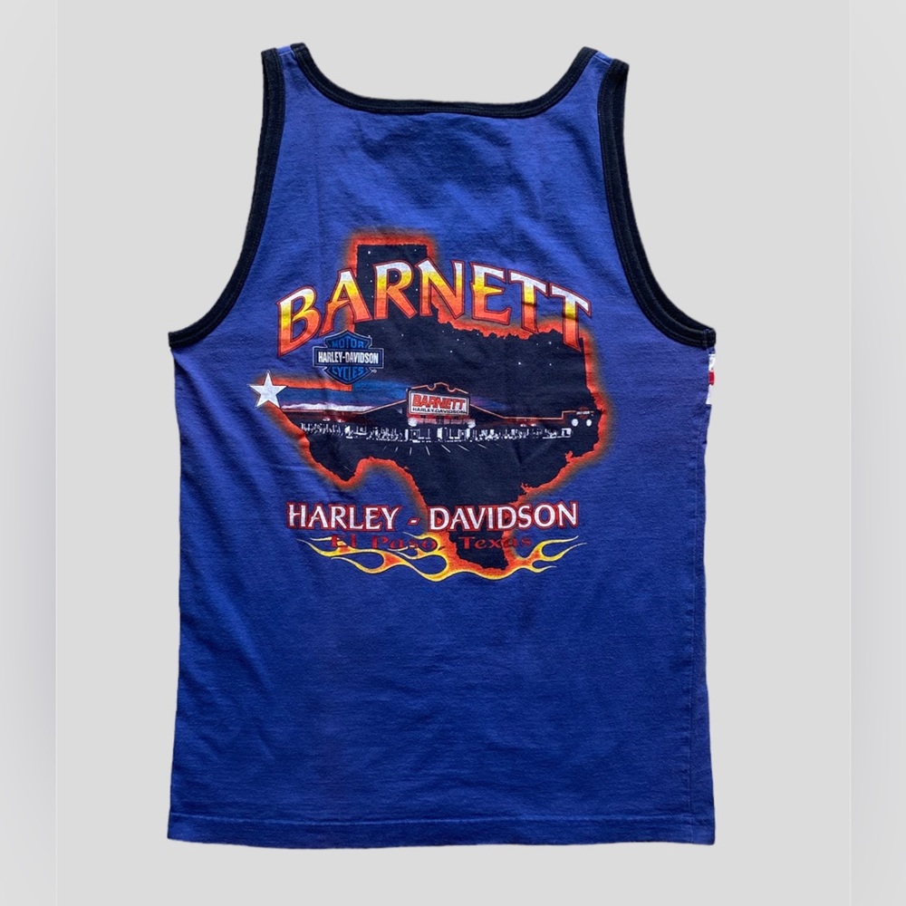 1990s Blue Harley Davidson Racing Tank Top From El Pa… - Gem